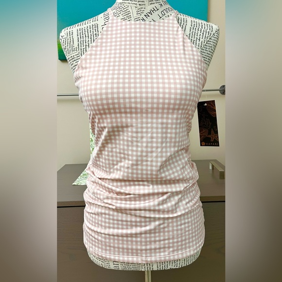 Hapari | Swim | New Hapari Tankini High Neck Long Torso Pink Gingham ...